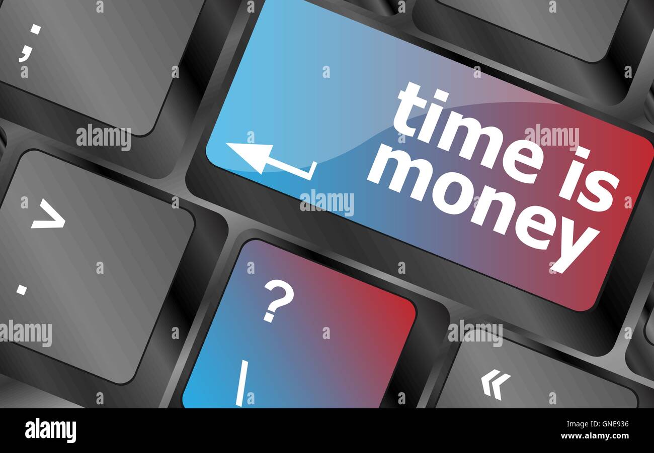 Time concept: computer keyboard with word Time is Money . keyboard keys ...