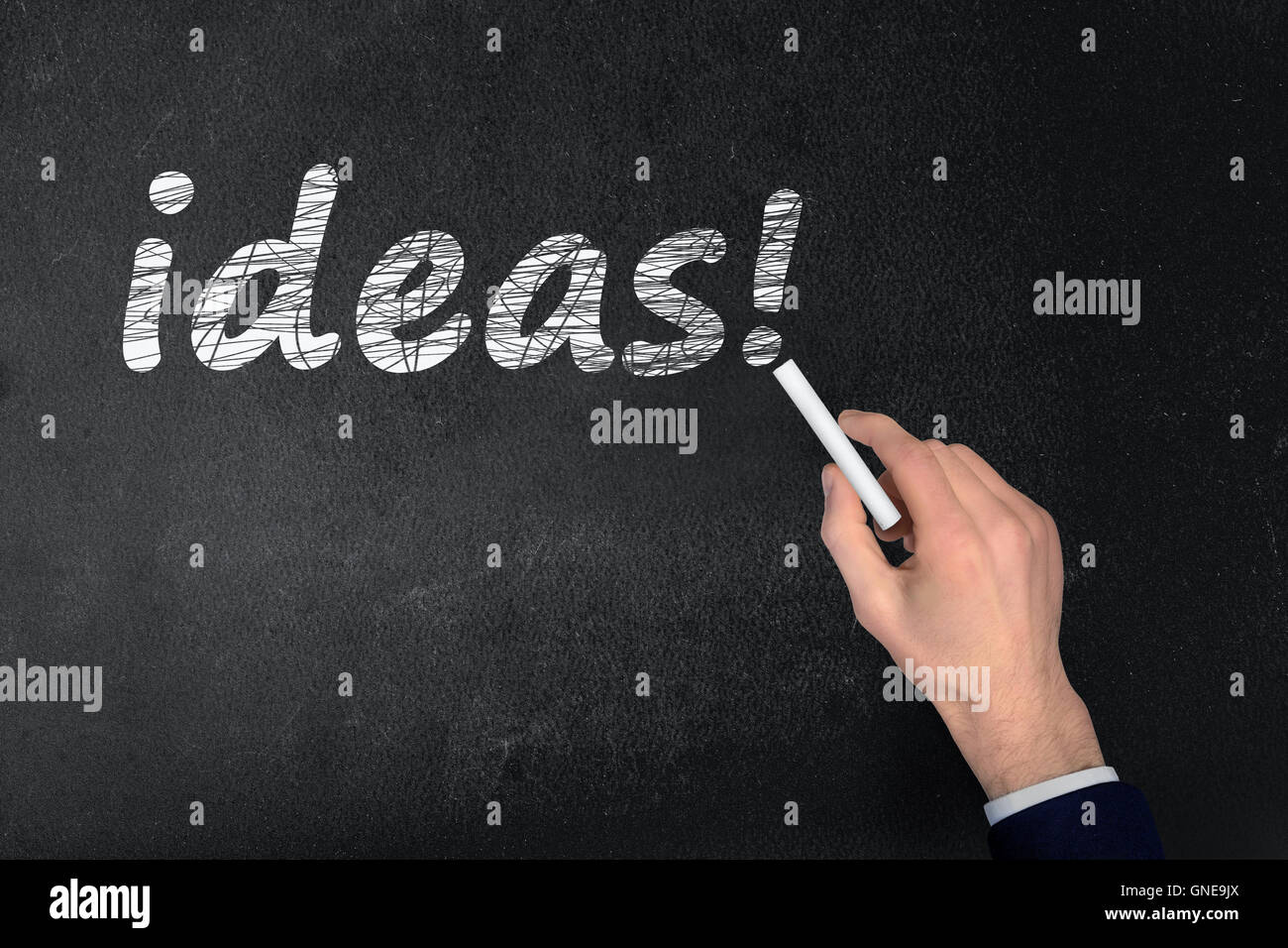 Ideas text write on black board Stock Photo - Alamy