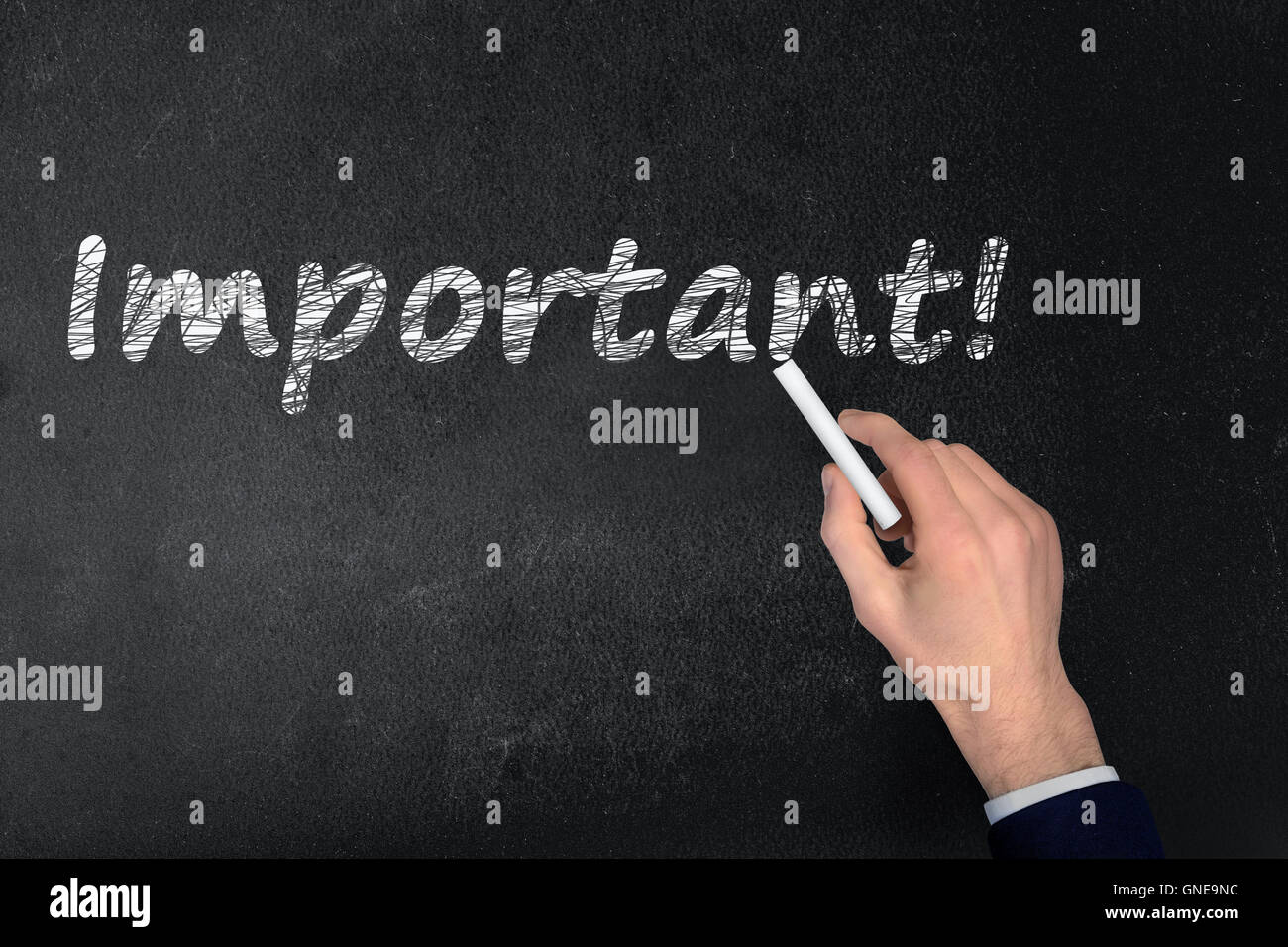 Important text write on black board Stock Photo - Alamy