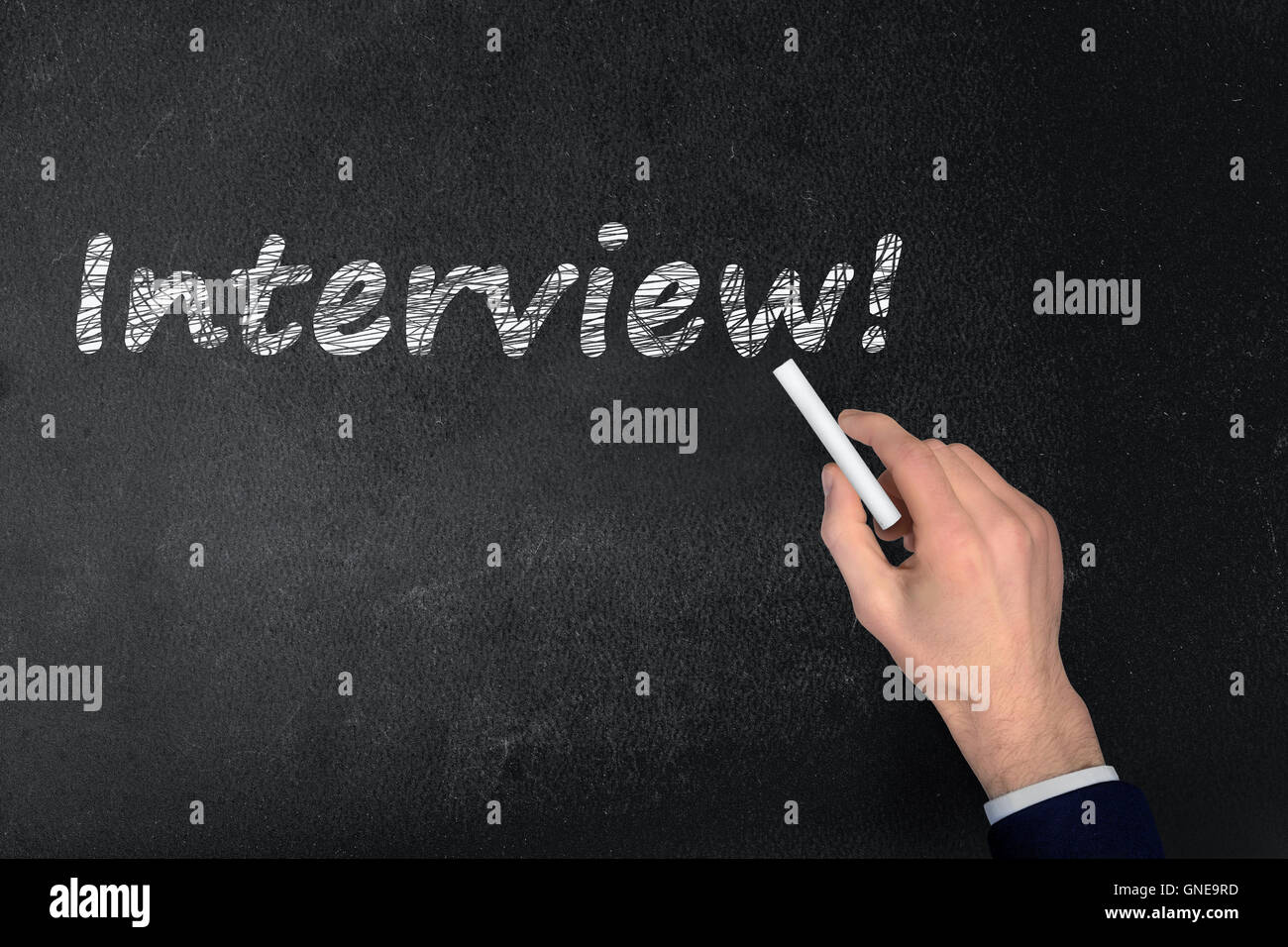 Interview text write on black board Stock Photo - Alamy