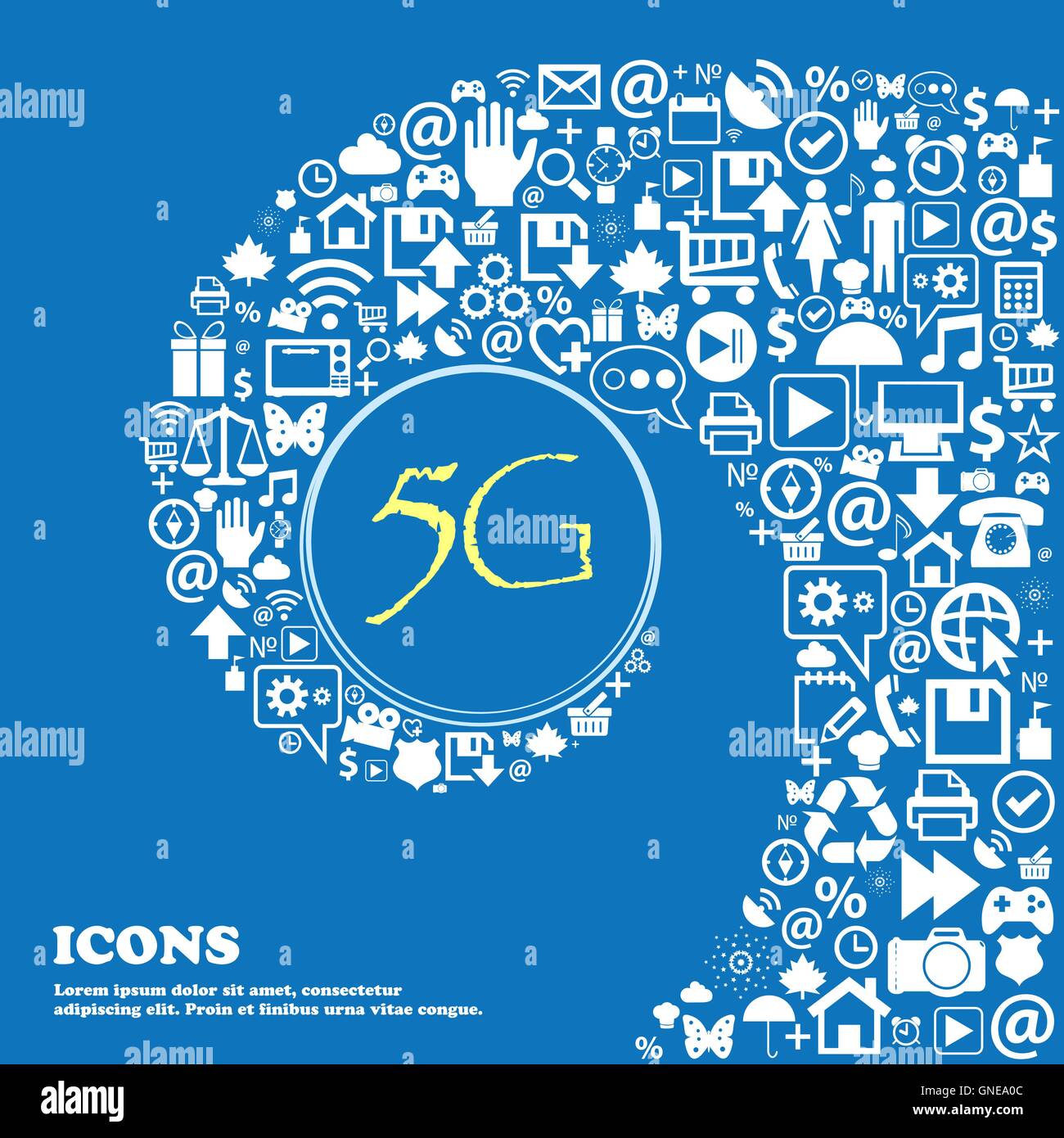 5G sign icon. Mobile telecommunications technology symbol . Nice set of ...