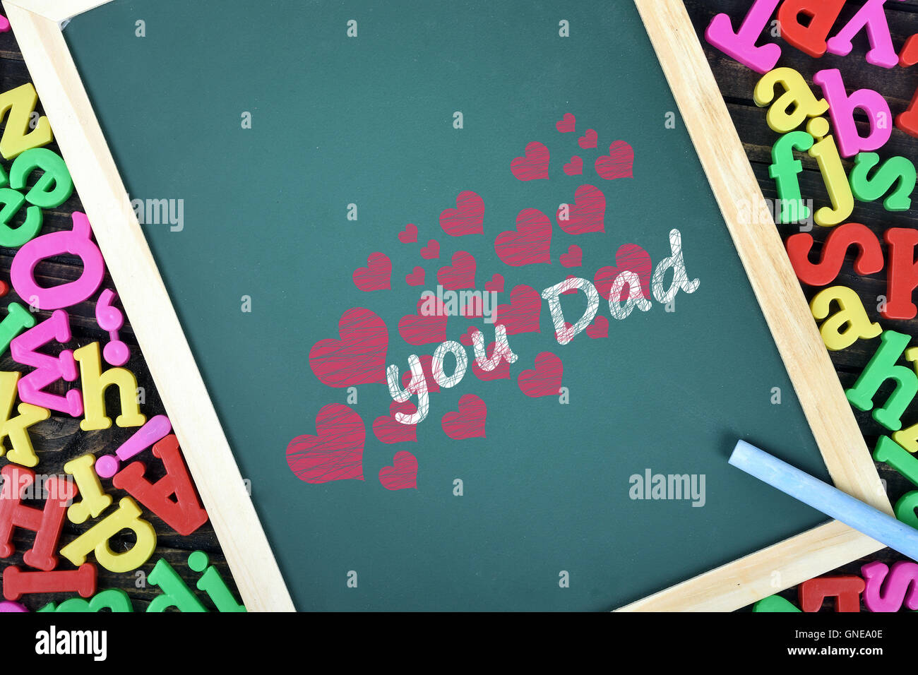 Love dad text on school board and magnetic letters Stock Photo - Alamy