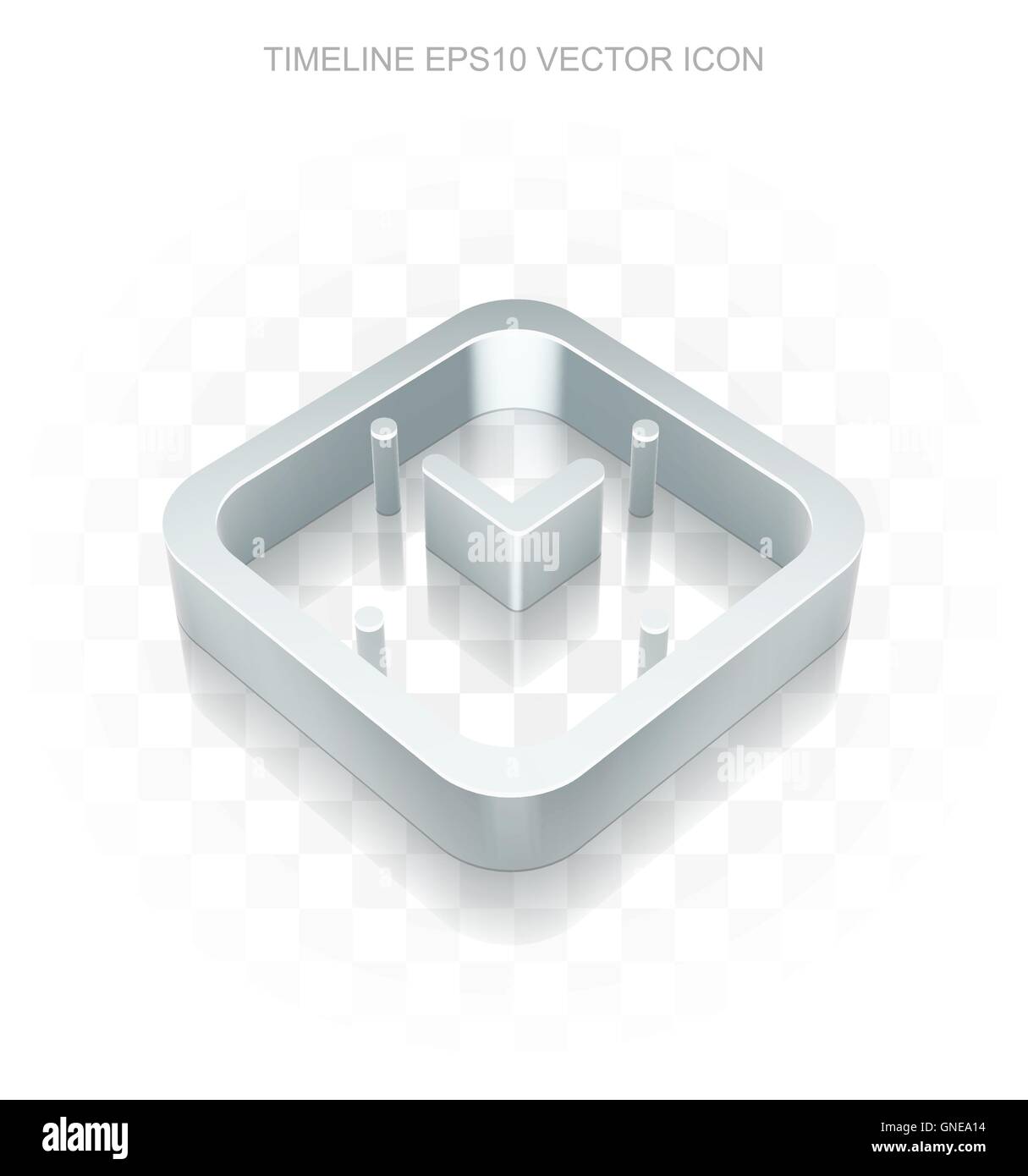 Timeline icon: Flat metallic 3d Watch, transparent shadow, EPS 10 ...