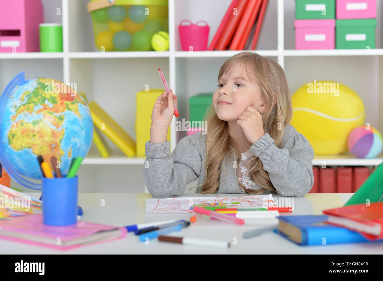 student girl at class Stock Photo - Alamy