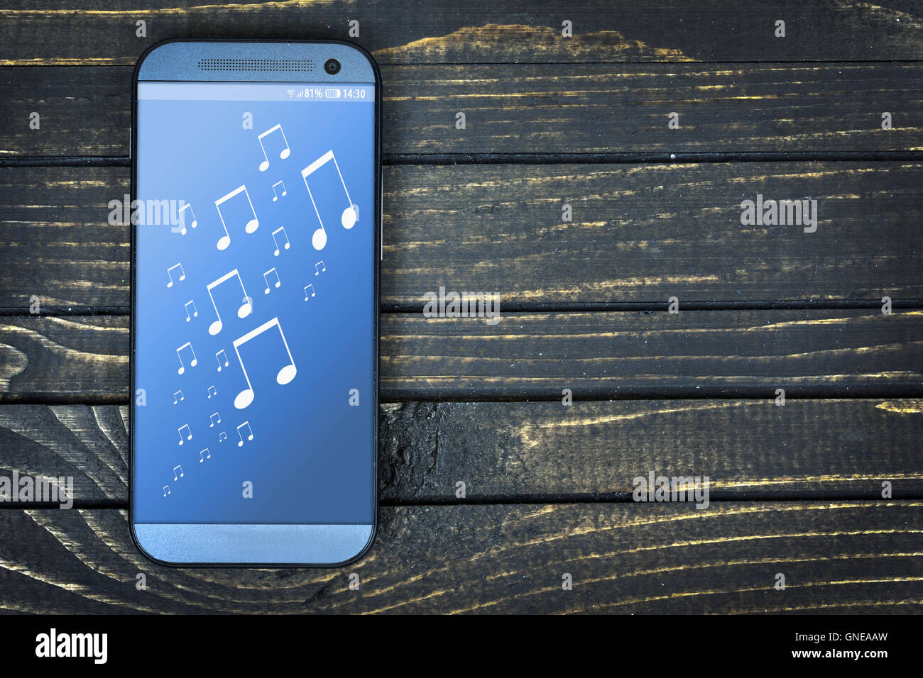 Mobile phone music notes hi-res stock photography and images - Alamy