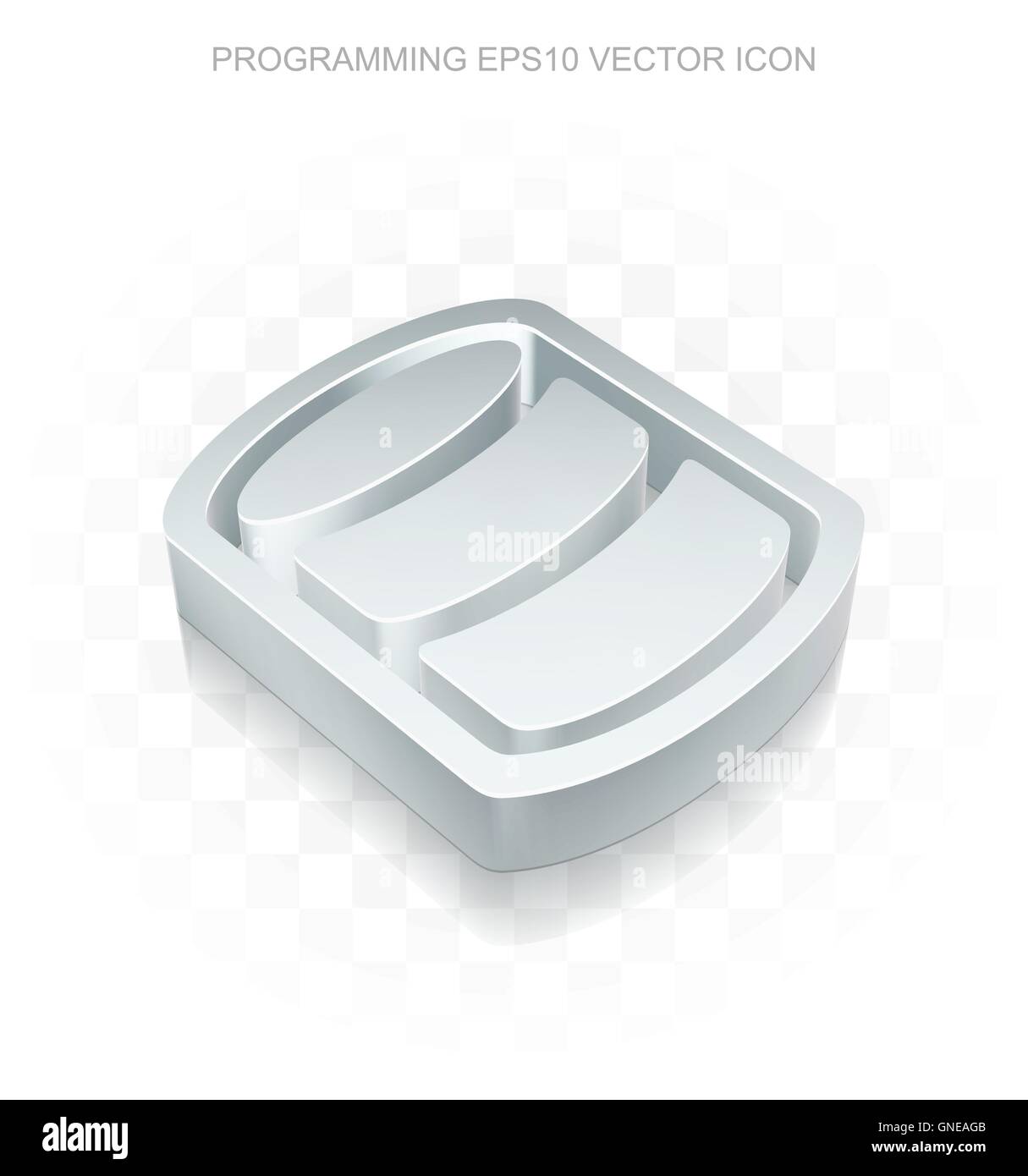 Software icon: Flat metallic 3d Database, transparent shadow, EPS 10 vector Stock Vector Image ...