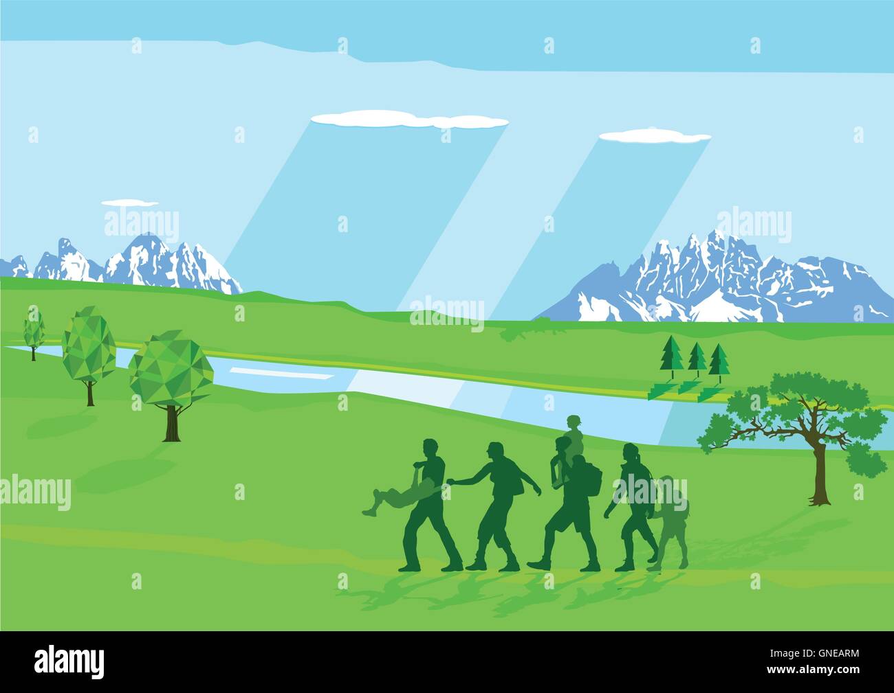 Children of the mountains Stock Vector Images - Alamy