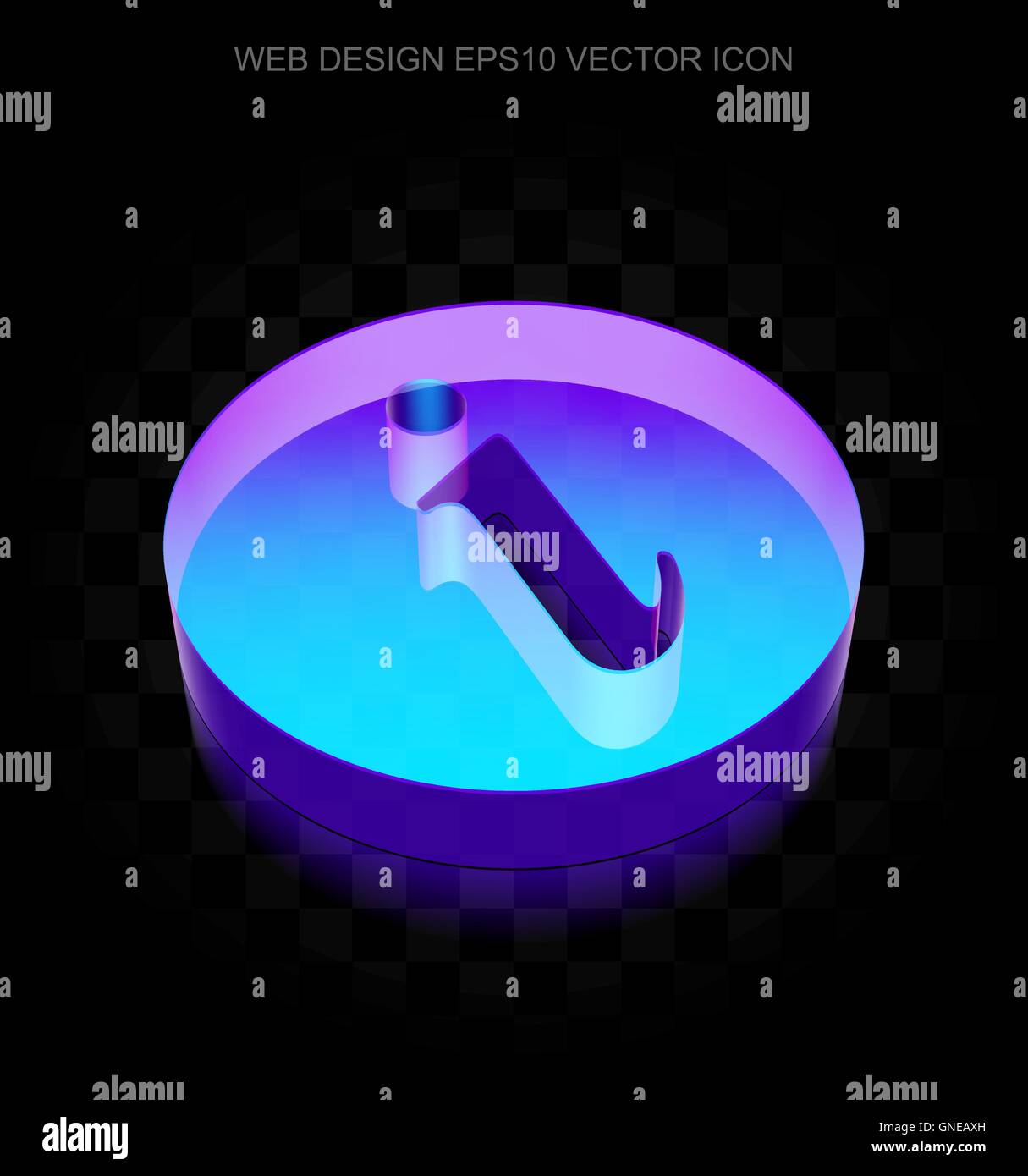 Web design icon: 3d neon glowing Information made of glass, EPS 10 ...