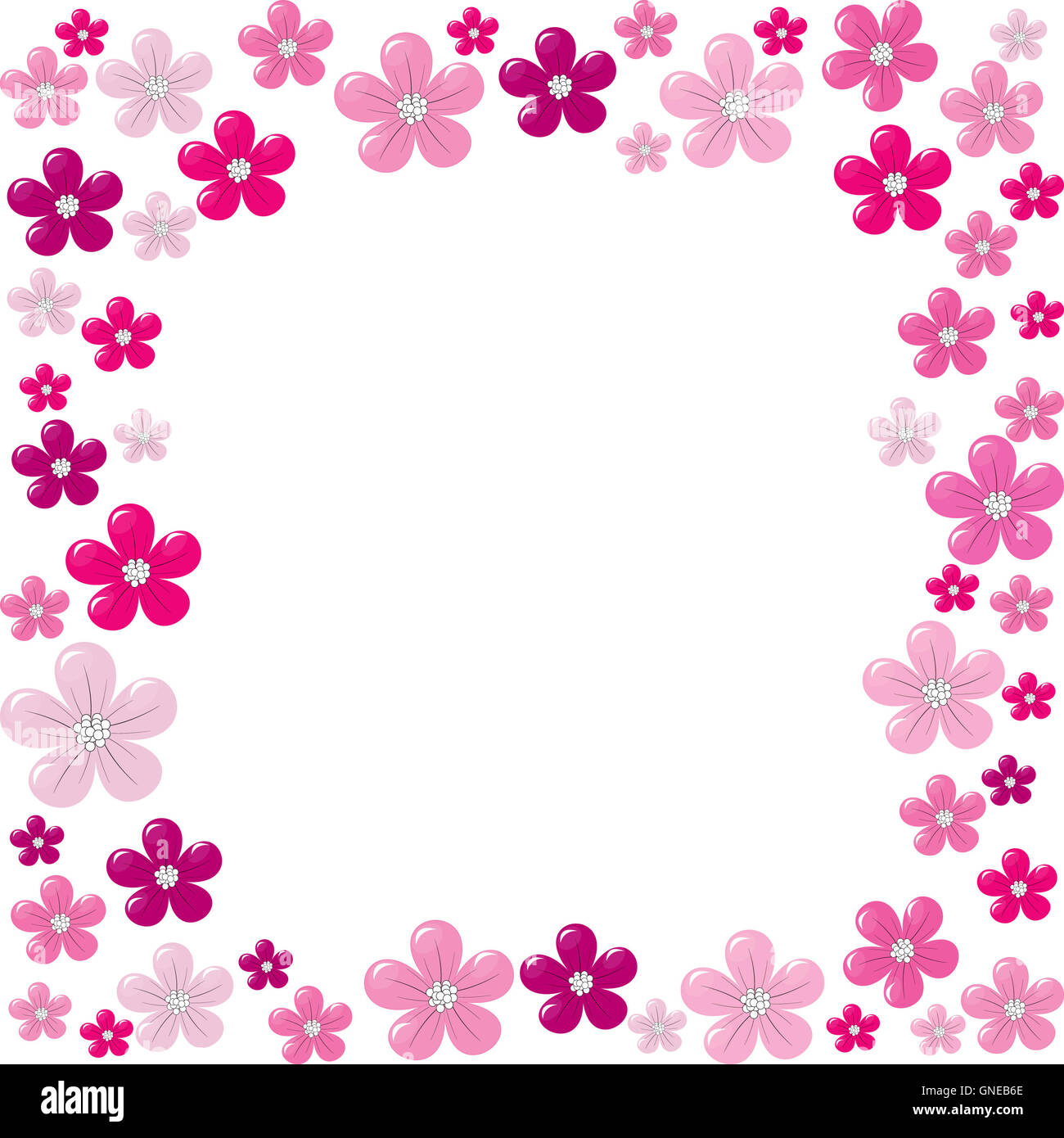 Pink floral frame Stock Photo - Alamy