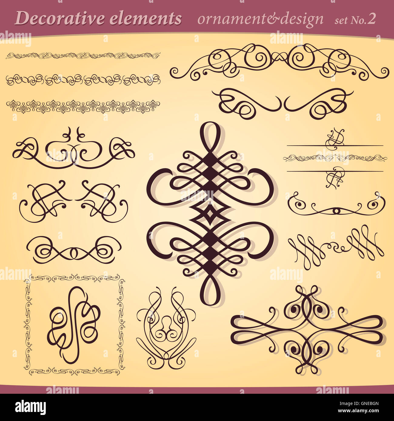 Decorative elements set hi-res stock photography and images - Alamy
