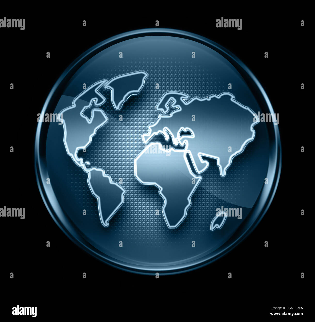 world icon dark blue, isolated on black Stock Photo - Alamy