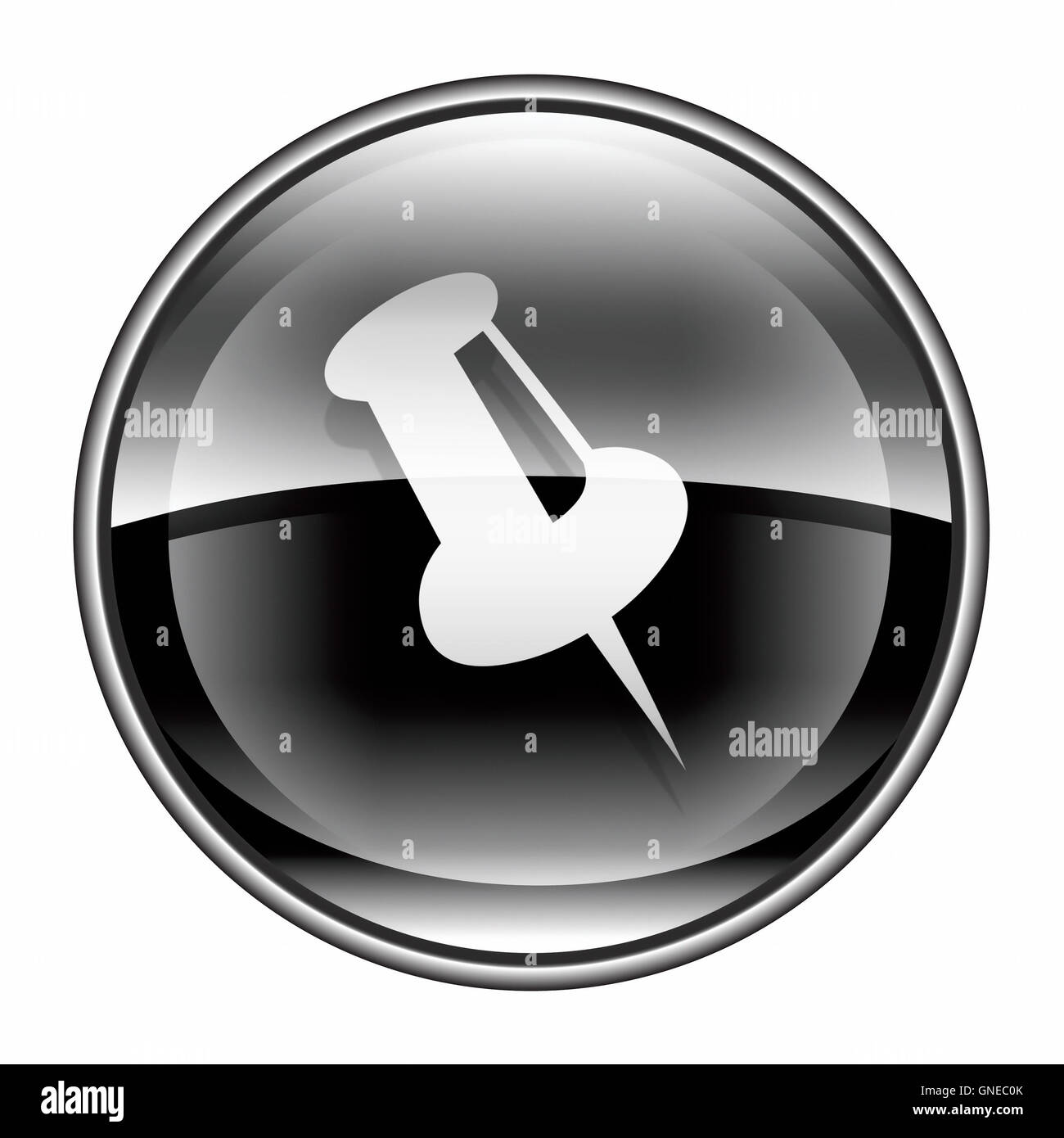 thumbtack icon black, isolated on white background Stock Photo - Alamy