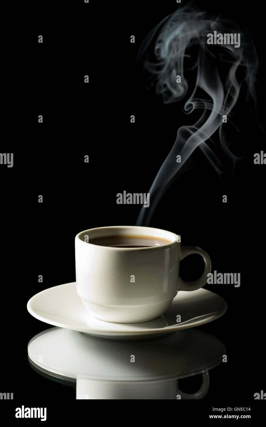 cup of coffee with steam isolated Stock Photo - Alamy