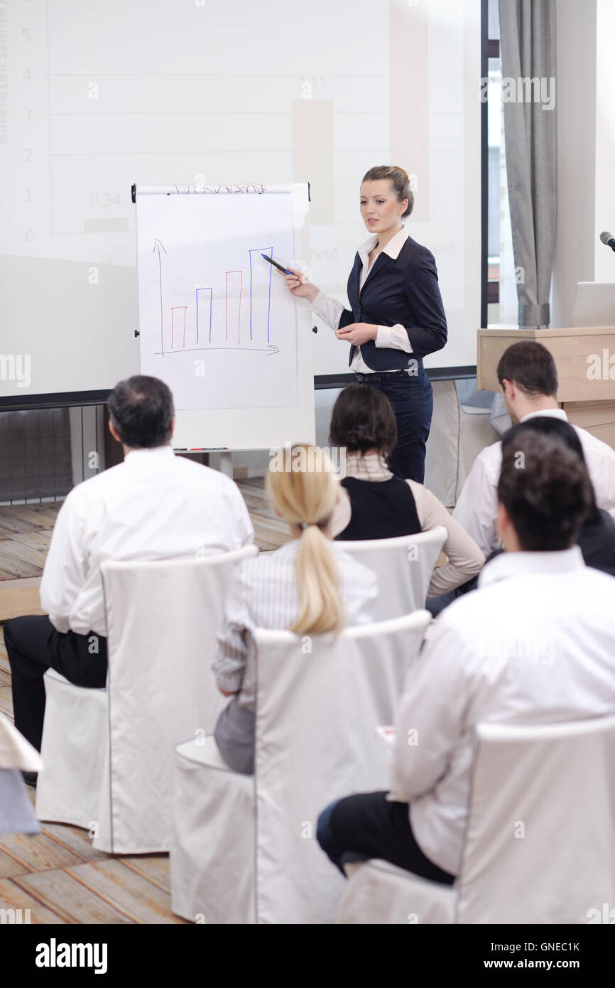 business woman giving presentation Stock Photo - Alamy