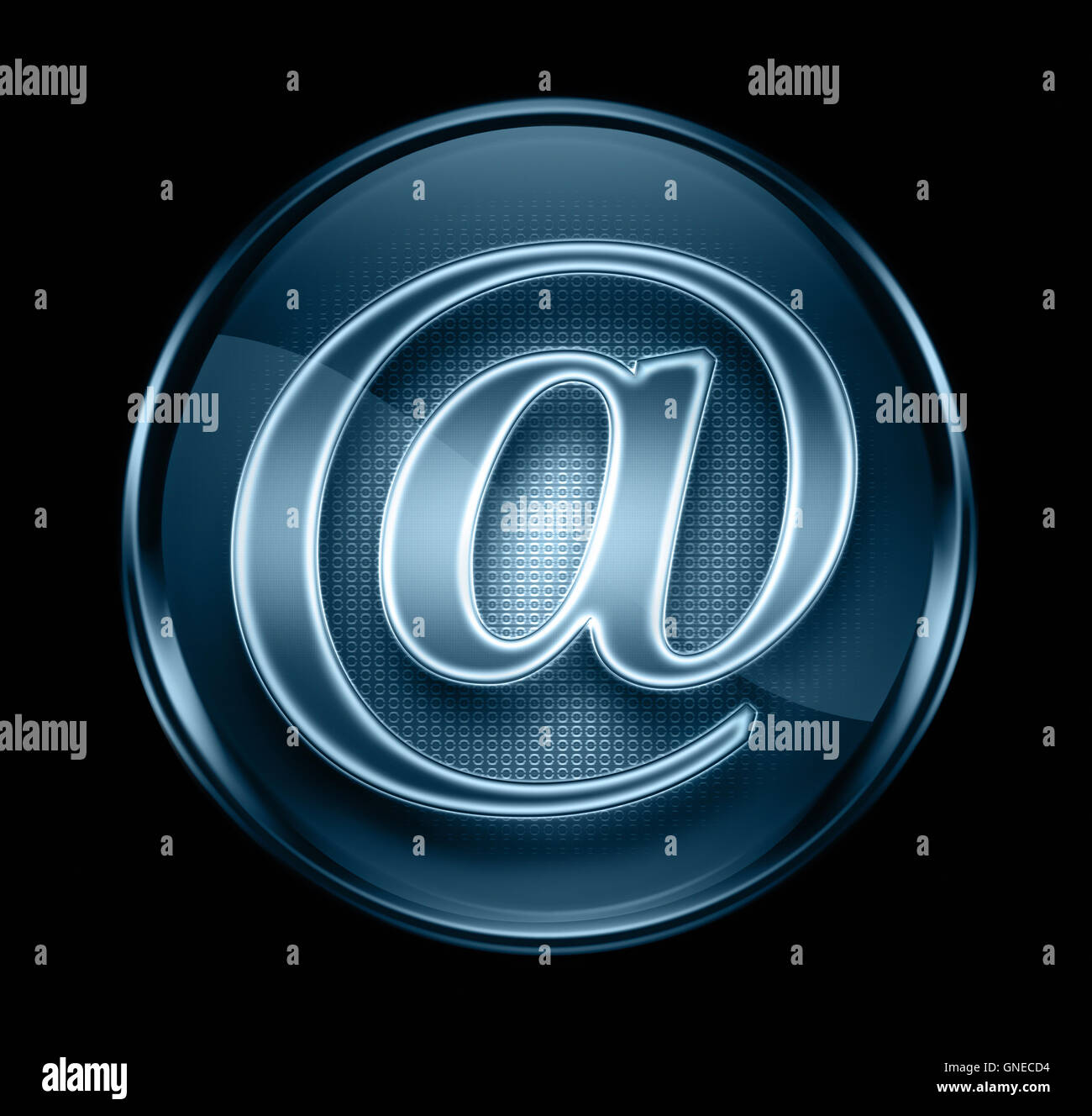email icon dark blue, isolated on black background Stock Photo - Alamy