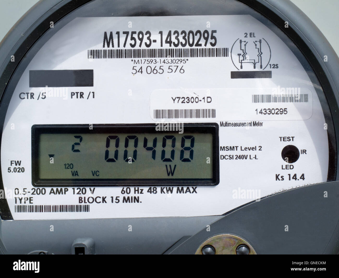 LCD display of smart grid power supply meter Stock Photo - Alamy