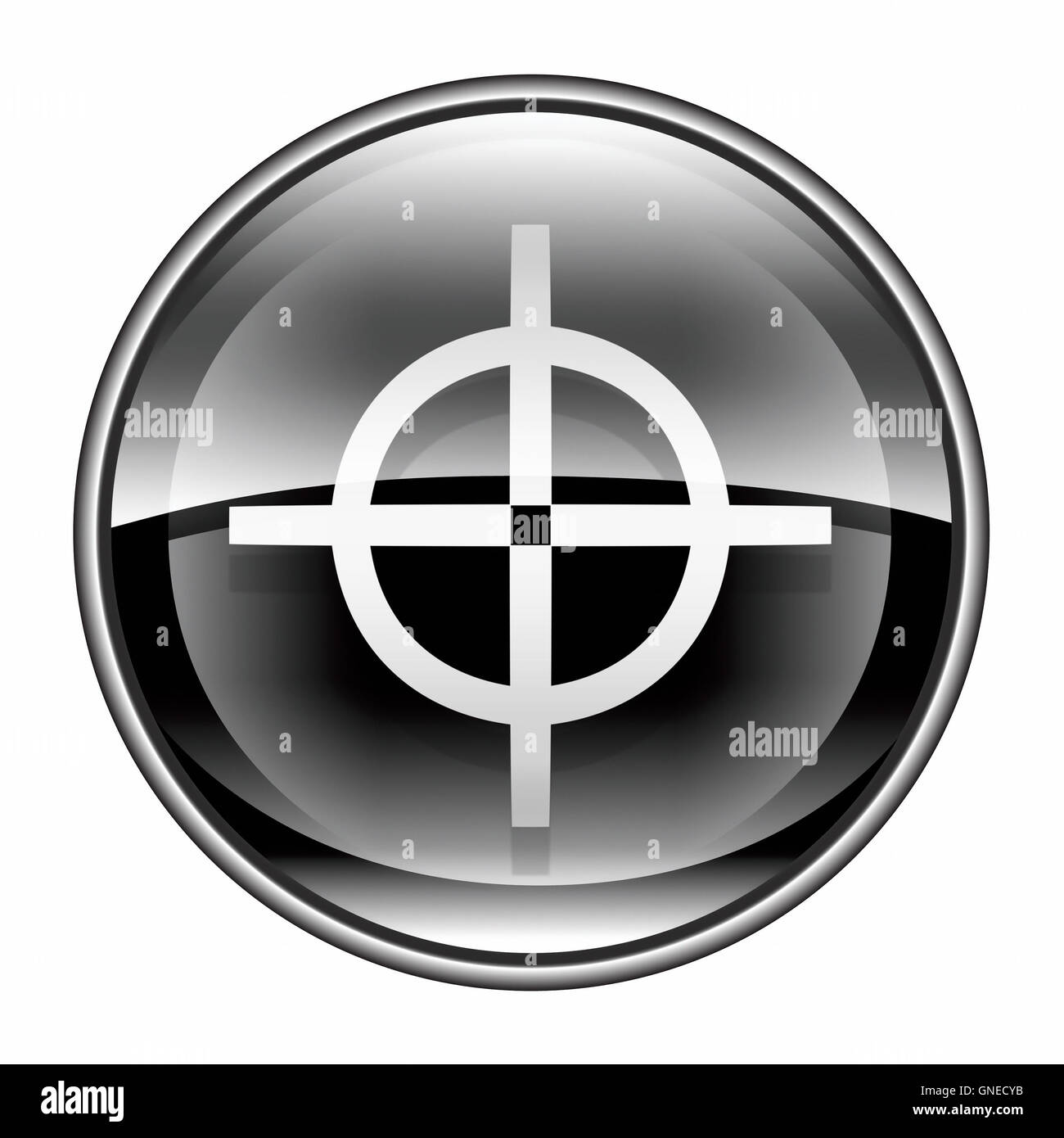 target icon black, isolated on white background Stock Photo - Alamy