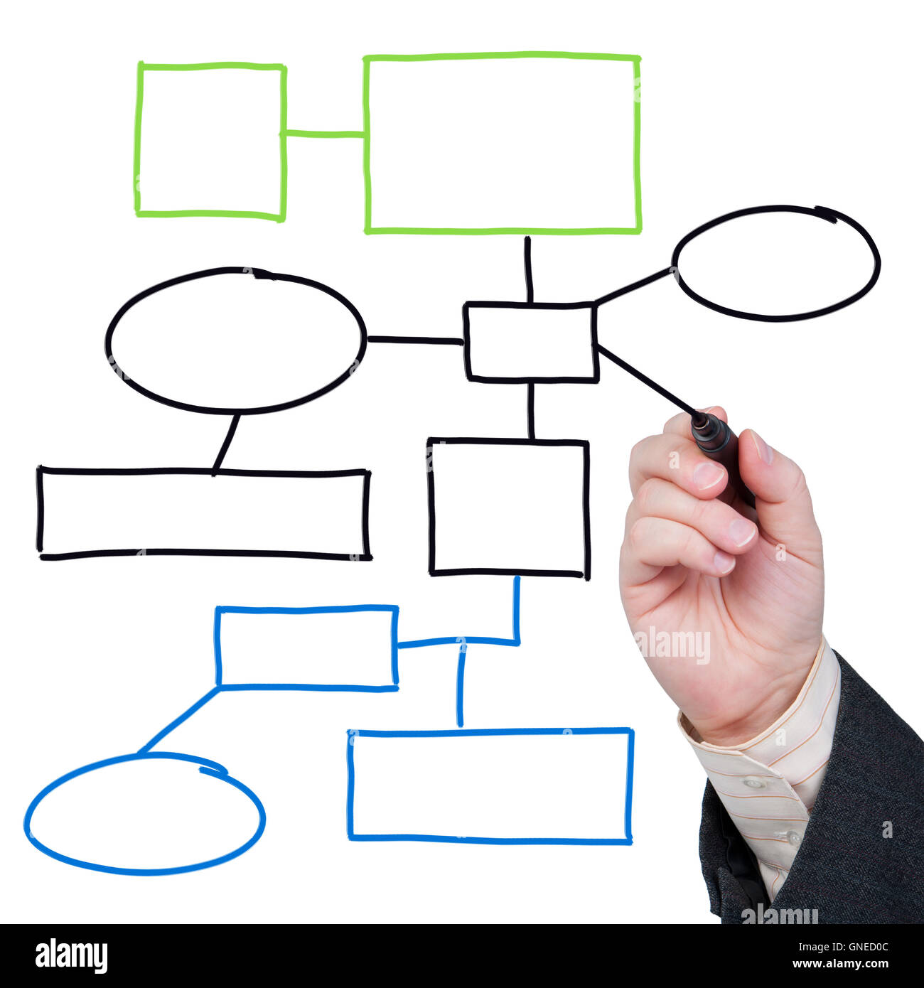 Hand drawing chart marker Stock Photo - Alamy