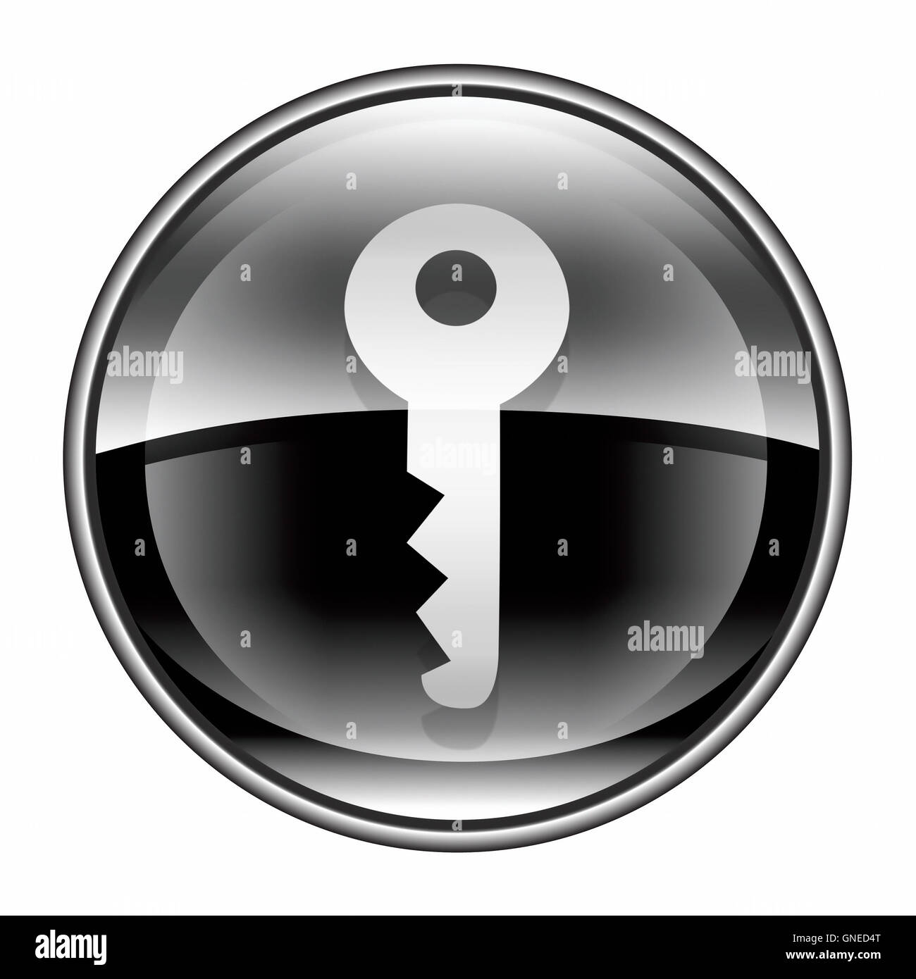 Key icon black, isolated on white background Stock Photo - Alamy