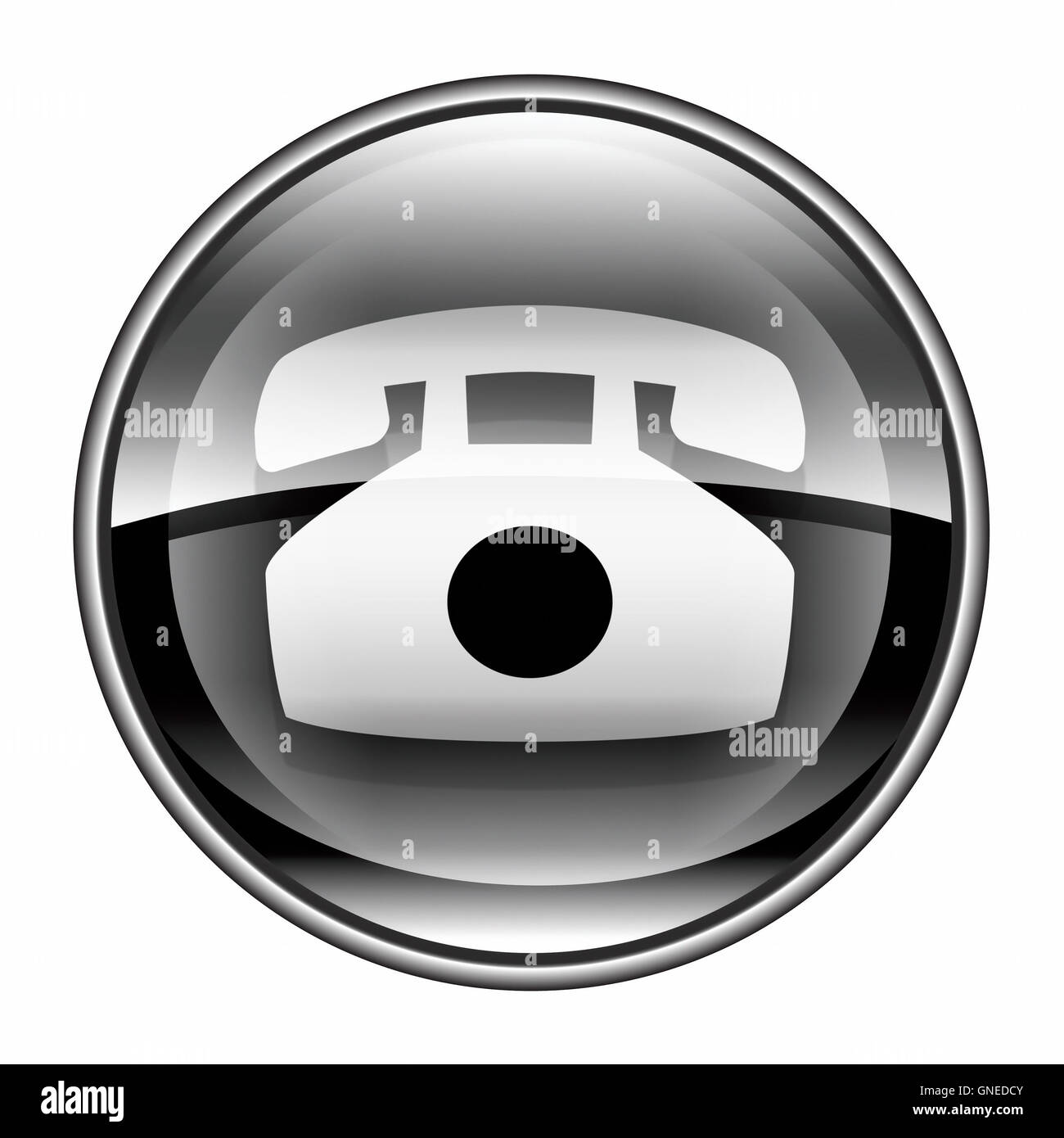 phone icon black, isolated on white background Stock Photo - Alamy