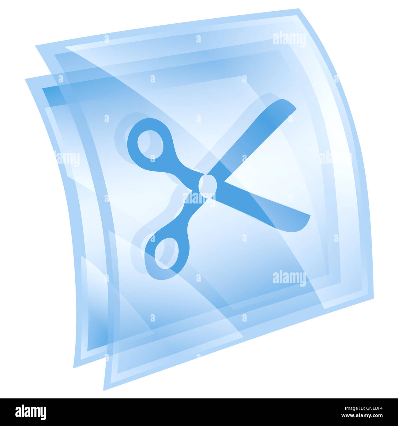 scissors icon blue, isolated on white background Stock Photo - Alamy