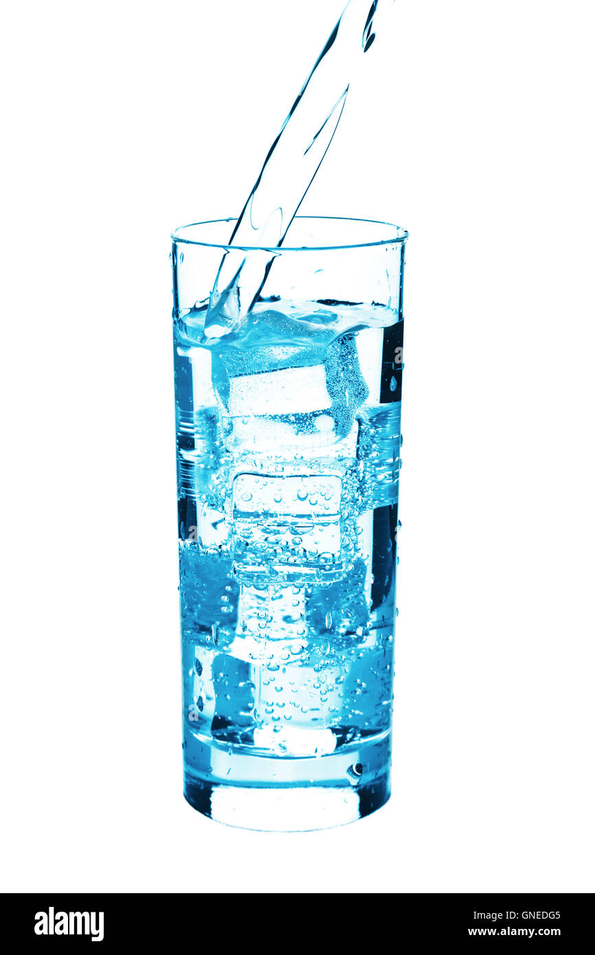 water pouring into glass isolated Stock Photo - Alamy