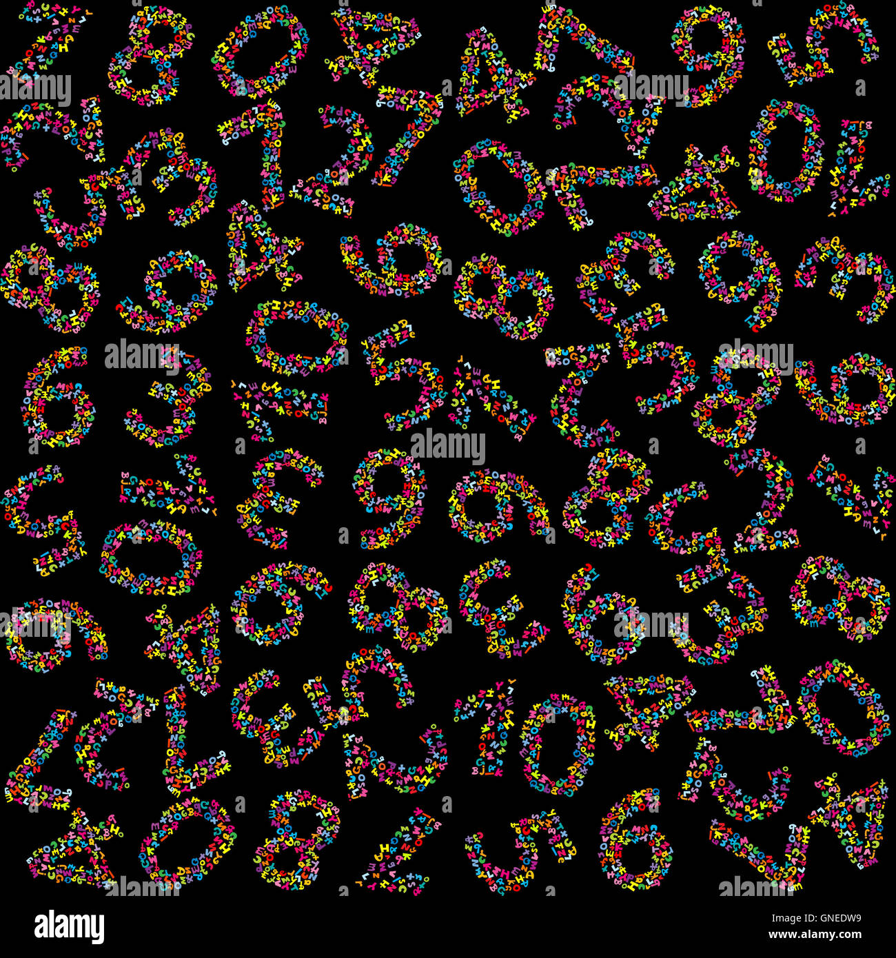 Seamless pattern with numbers made of numbers Stock Photo - Alamy