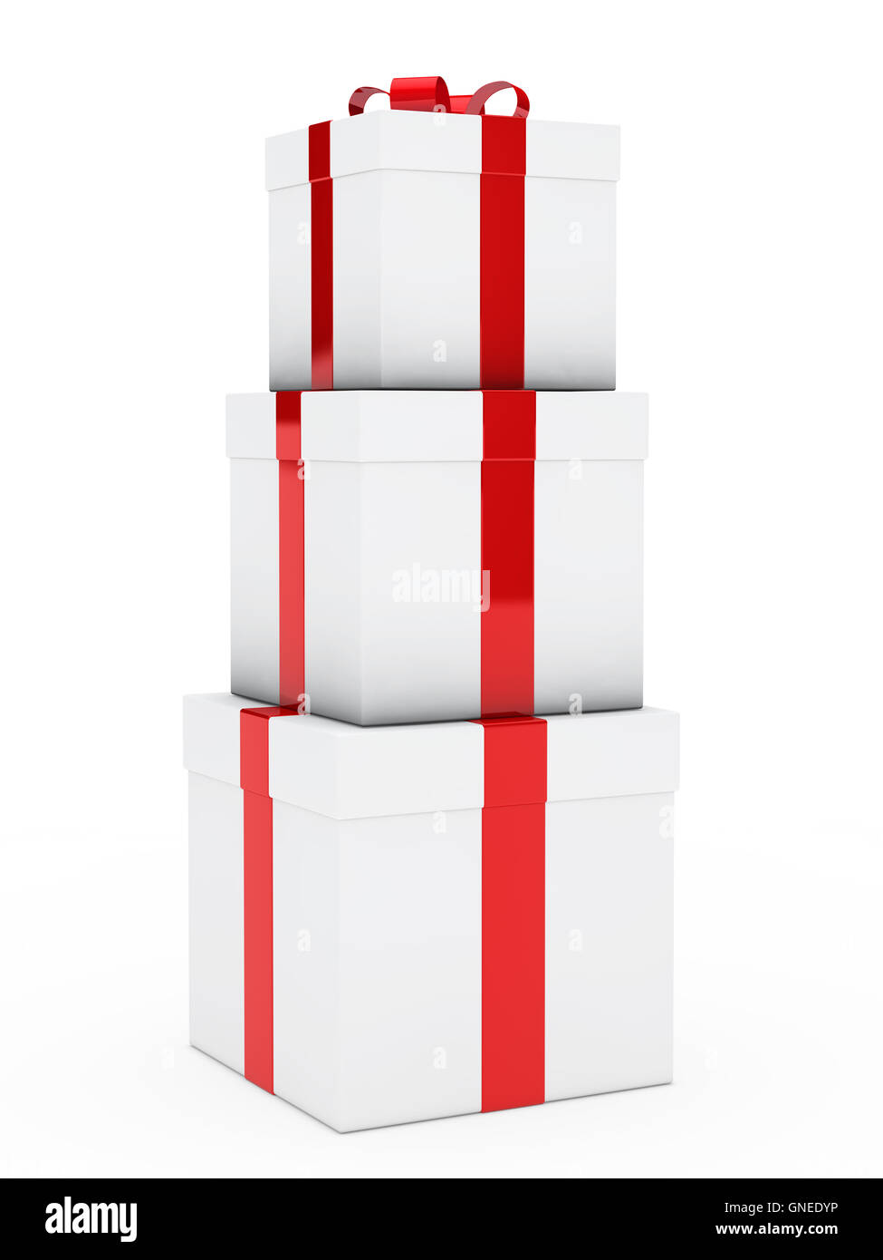 gift boxes red white stack Stock Photo - Alamy