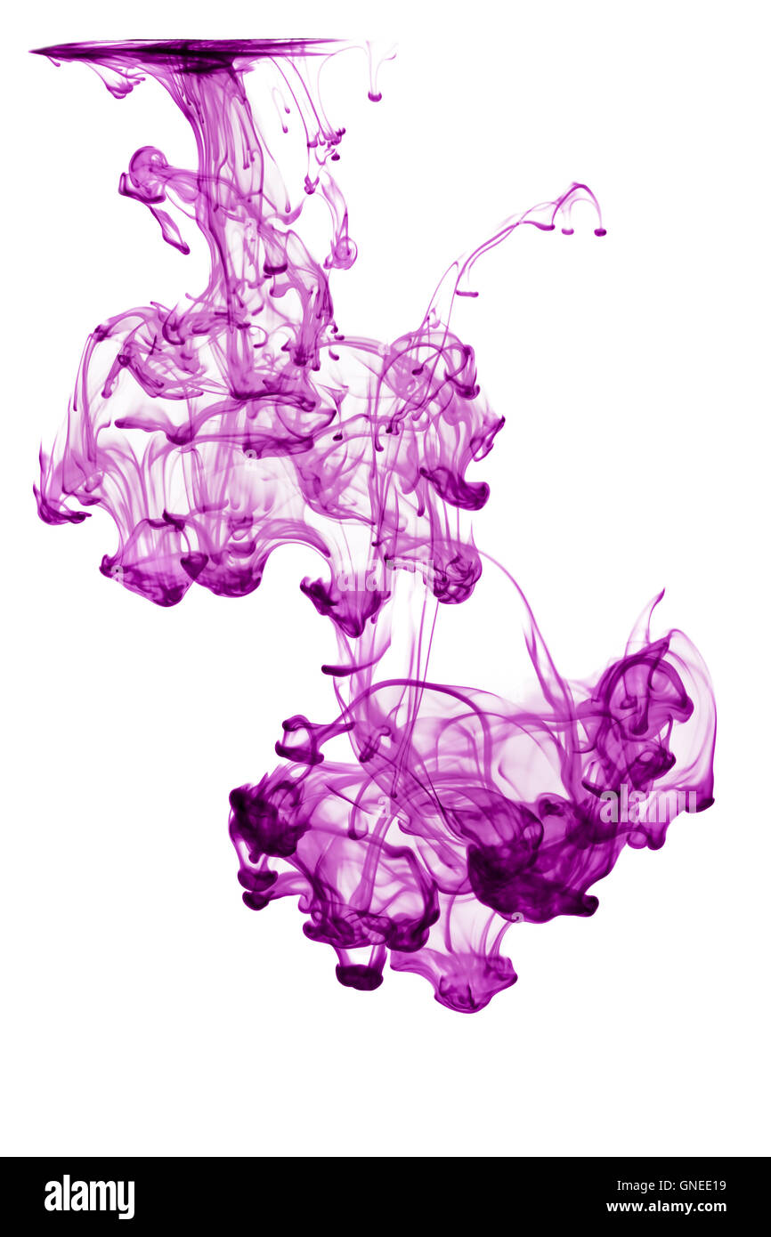abstract purple ink in water isolated Stock Photo - Alamy