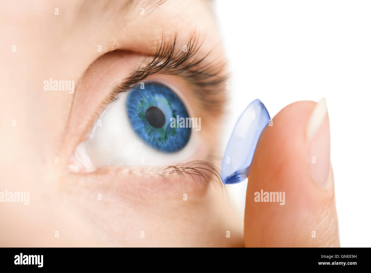 Human wide open blue eye hi-res stock photography and images - Alamy