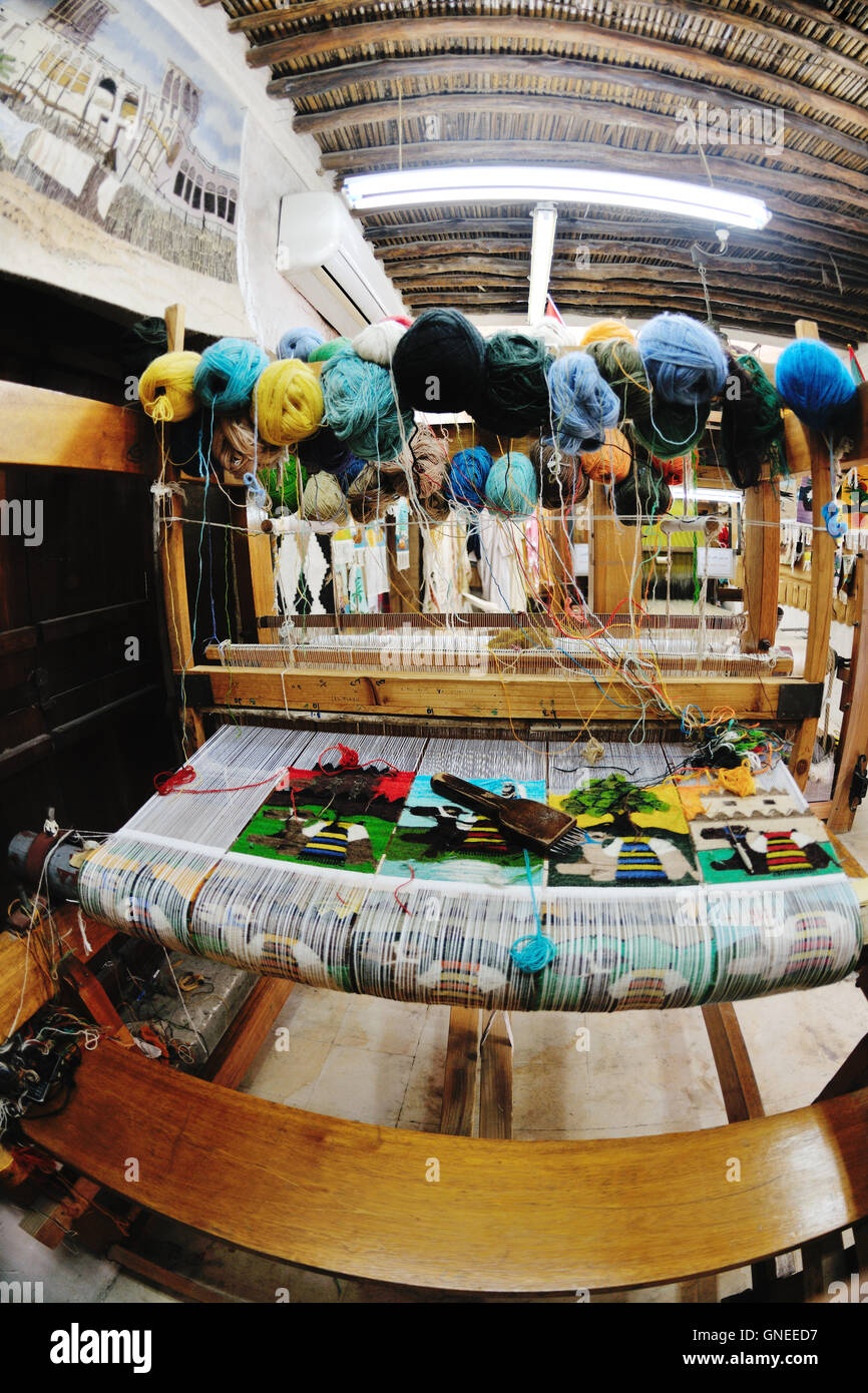 traditional arabic rug production Stock Photo - Alamy
