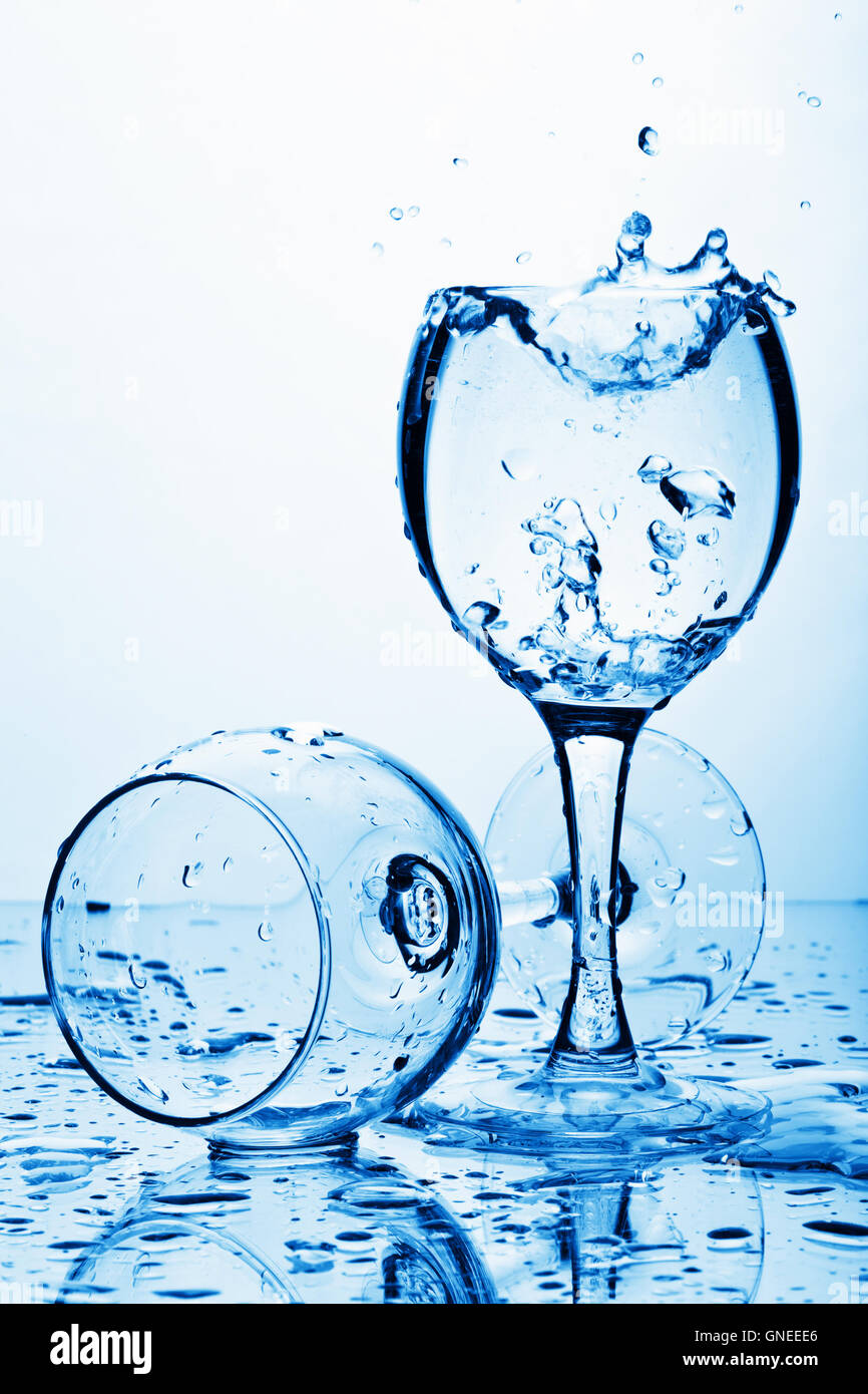 pure water splashing into glass Stock Photo - Alamy