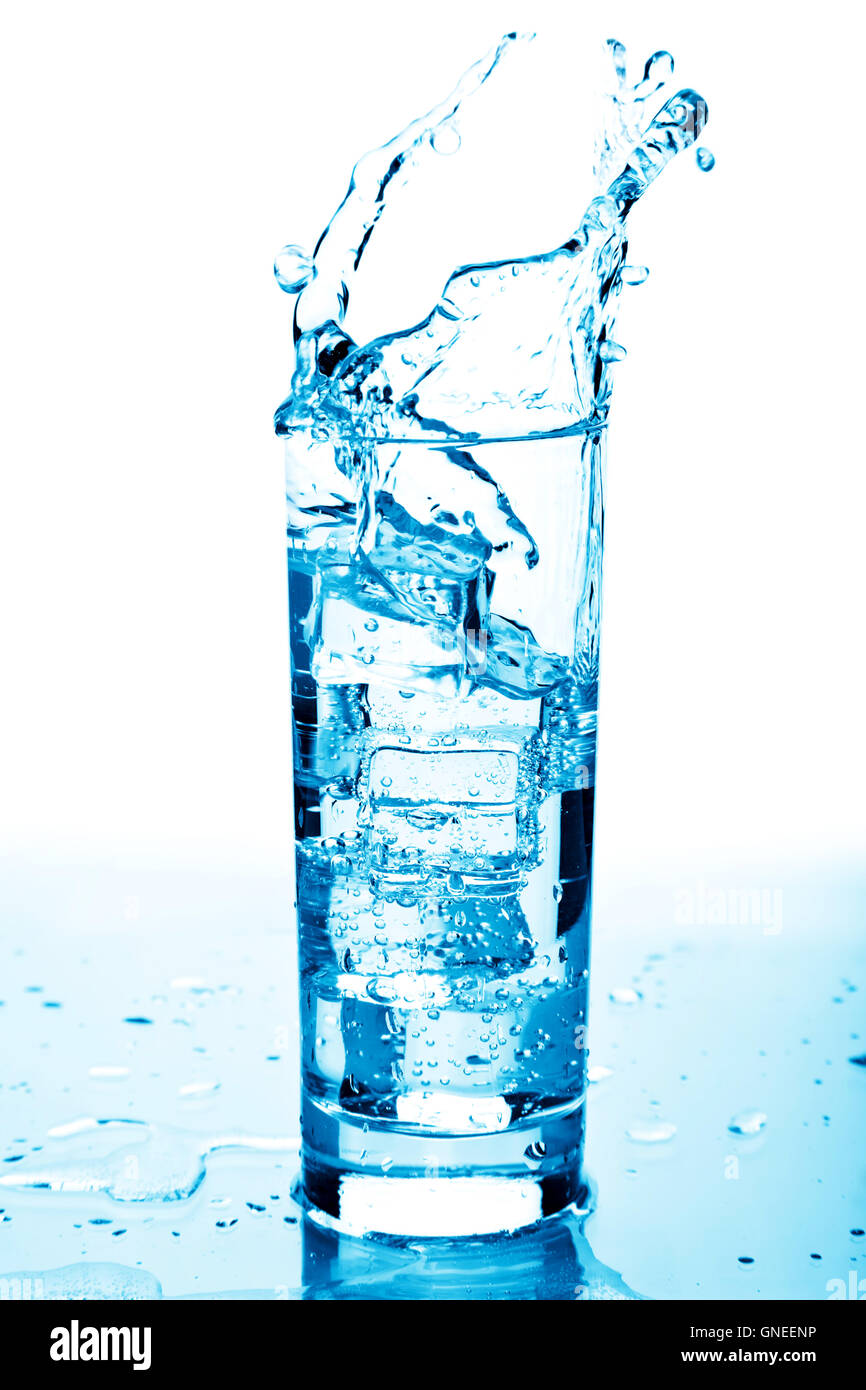 water splashing in glass isolated Stock Photo - Alamy