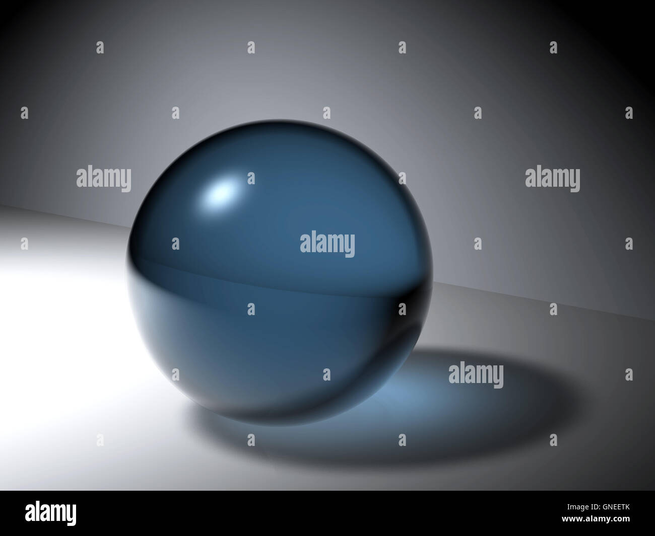 abstract blue ball on a grey background Stock Photo - Alamy