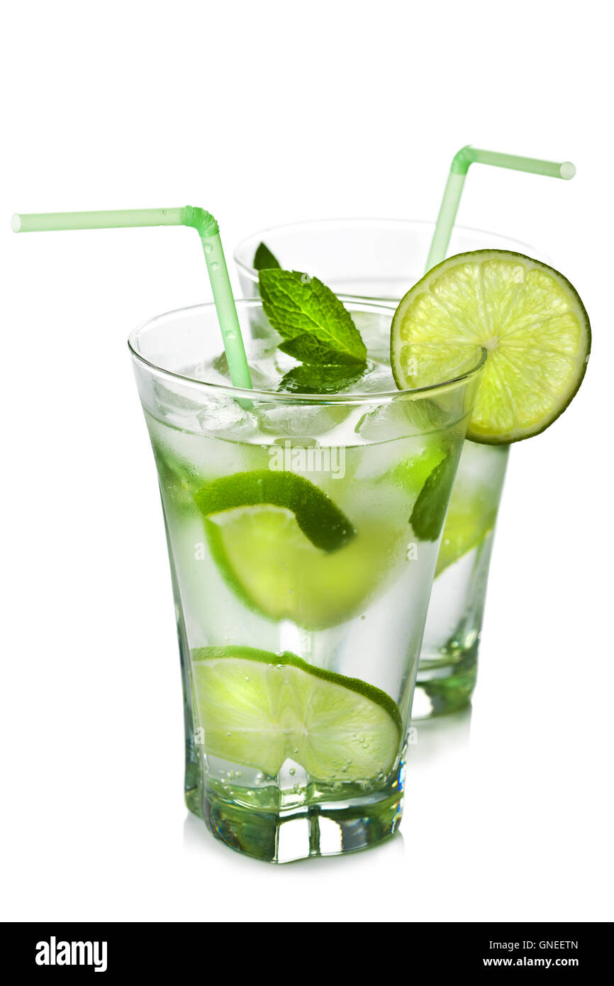 glasses of mojito isolated Stock Photo - Alamy