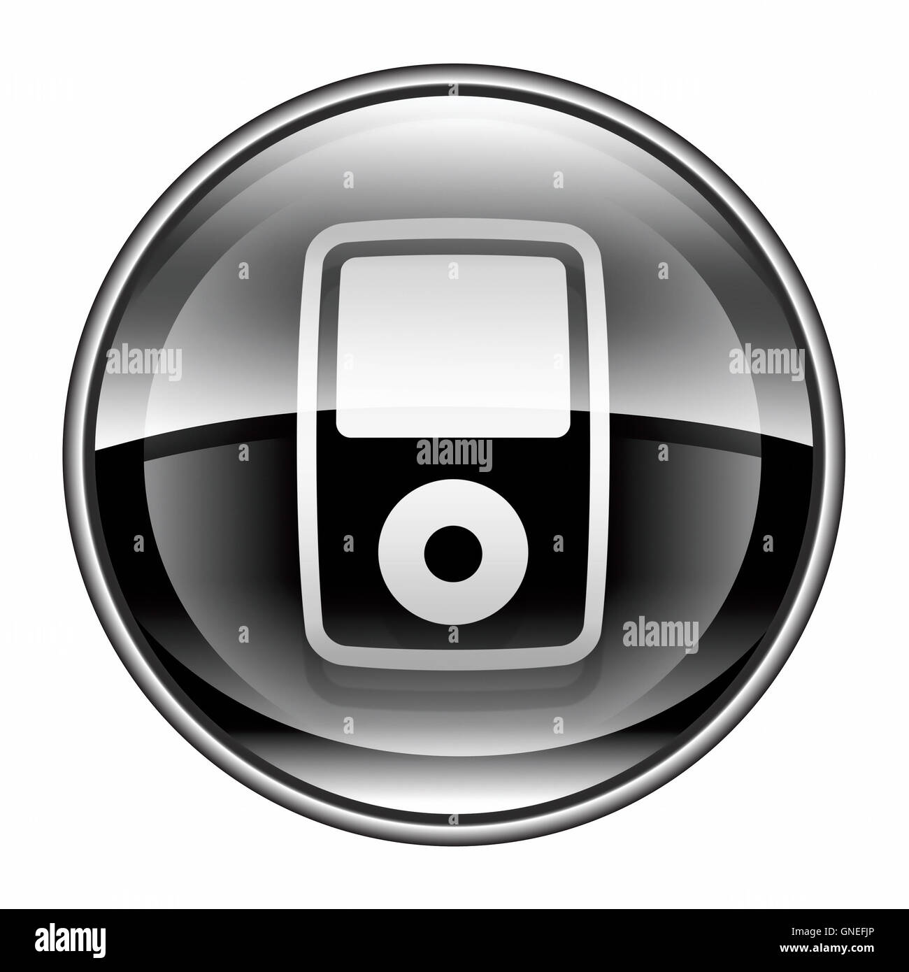 mp3 player black, isolated on white background Stock Photo - Alamy