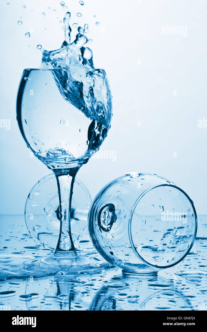 pure water splashing into glass Stock Photo - Alamy