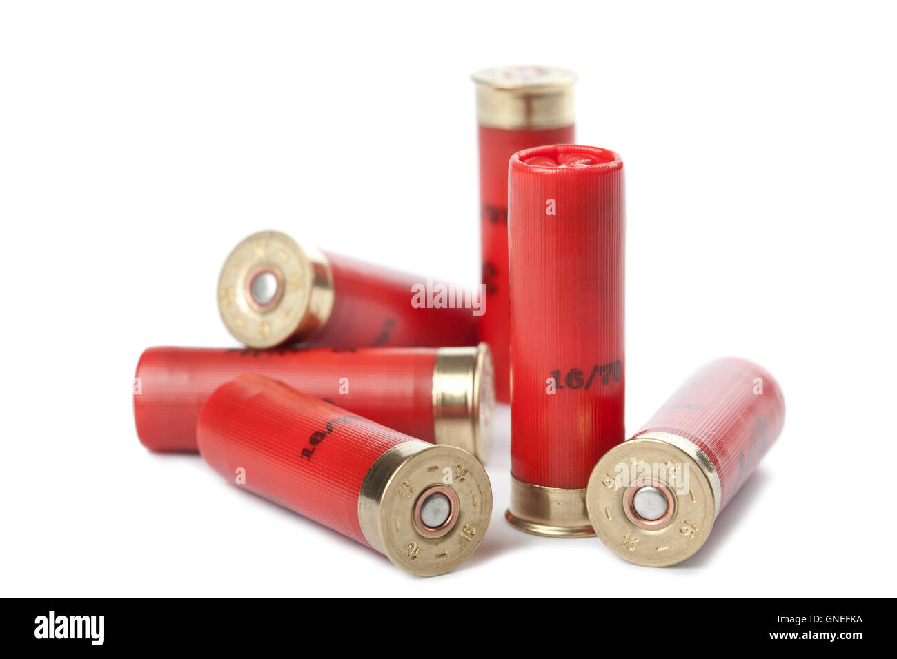 shotgun cartridges isolated over white Stock Photo - Alamy