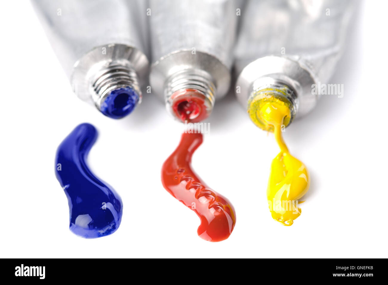 colorful paints squeezed from tubes isolated Stock Photo - Alamy