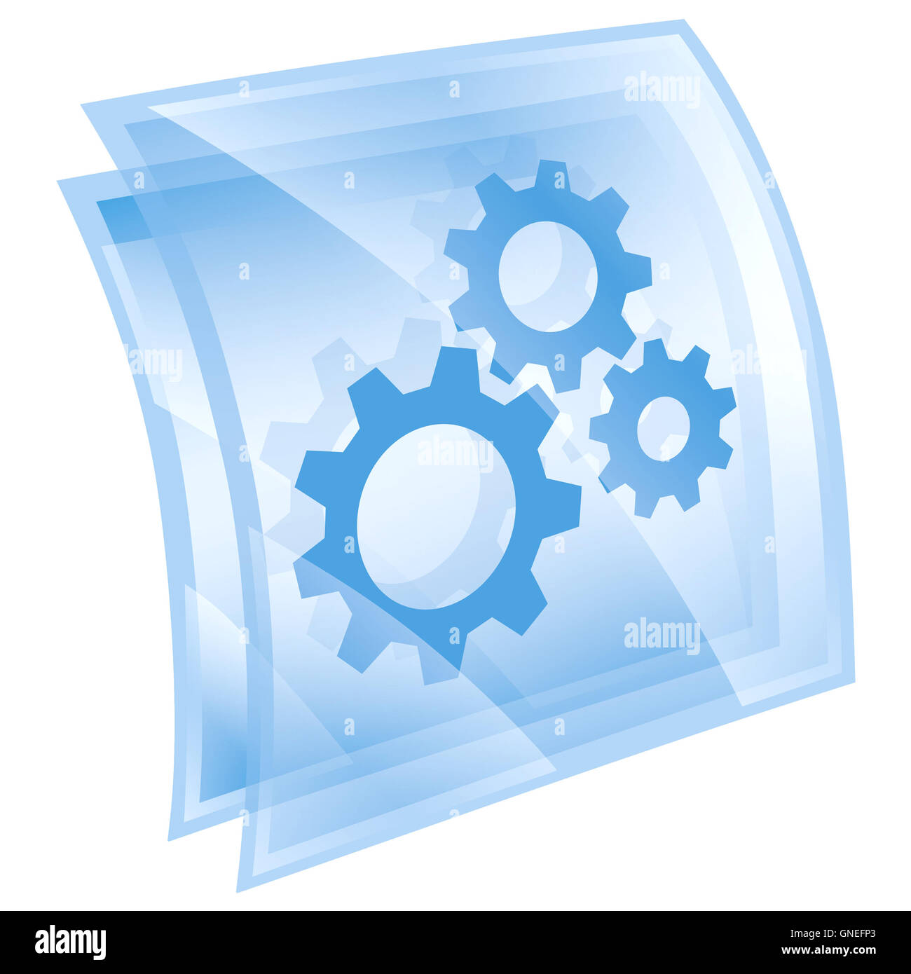 Tools icon blue square, isolated on white background Stock Photo - Alamy