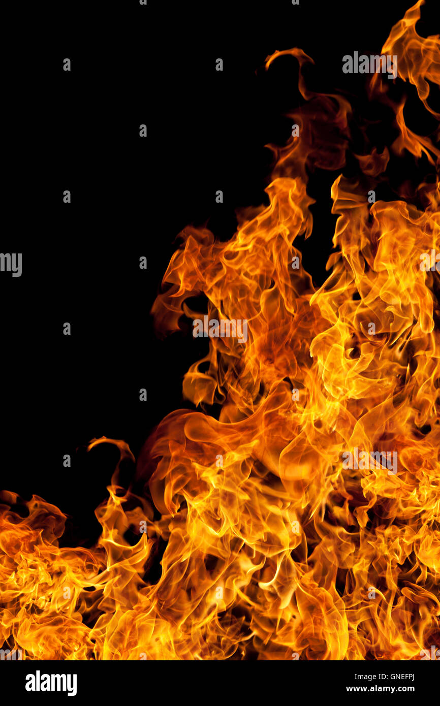 fire isolated over black background Stock Photo - Alamy