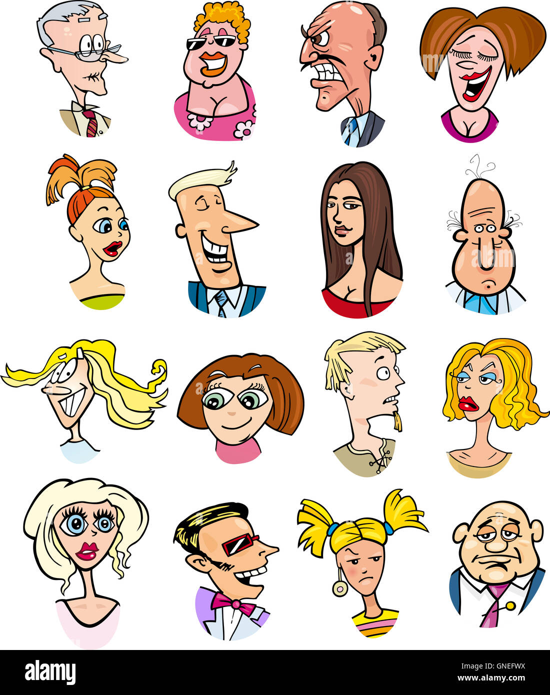 cartoon people characters and emotions Stock Photo - Alamy