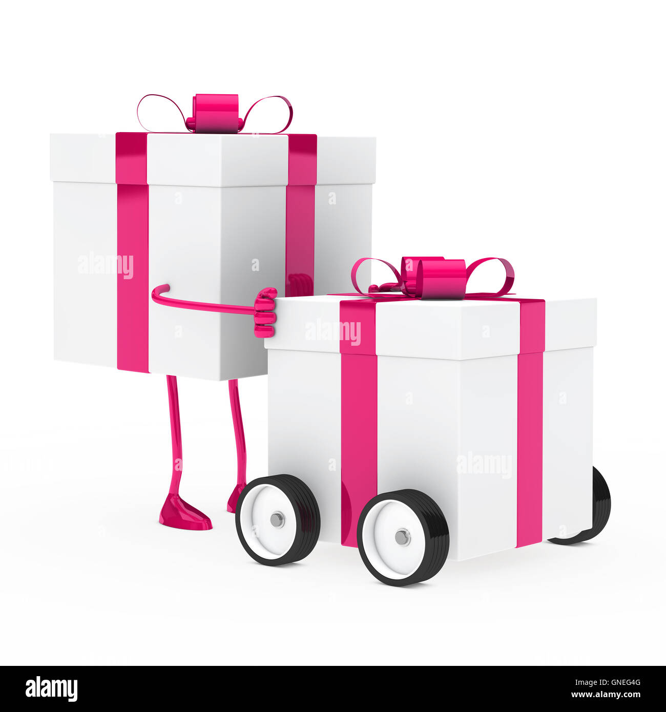 figure push gift box Stock Photo - Alamy