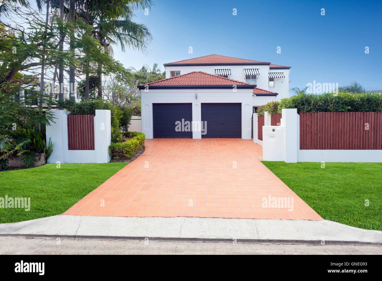 Modern house front Stock Photo - Alamy