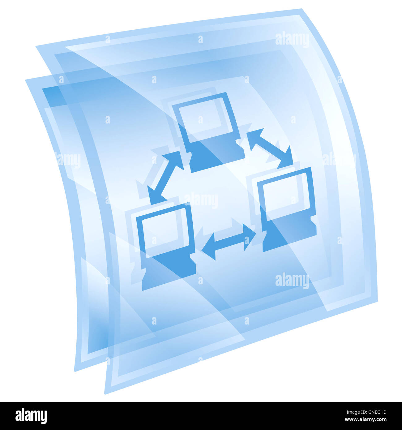 Network icon blue, isolated on white background Stock Photo - Alamy