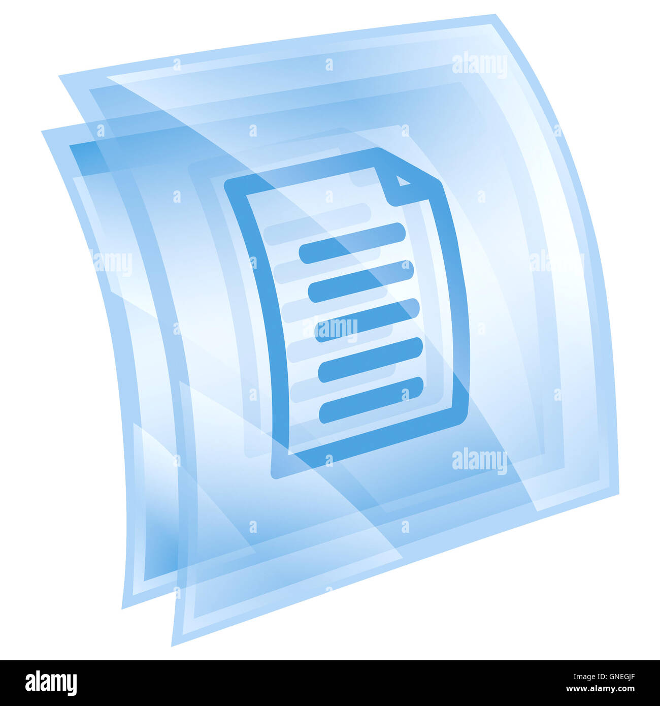 Document icon blue, isolated on white background Stock Photo - Alamy