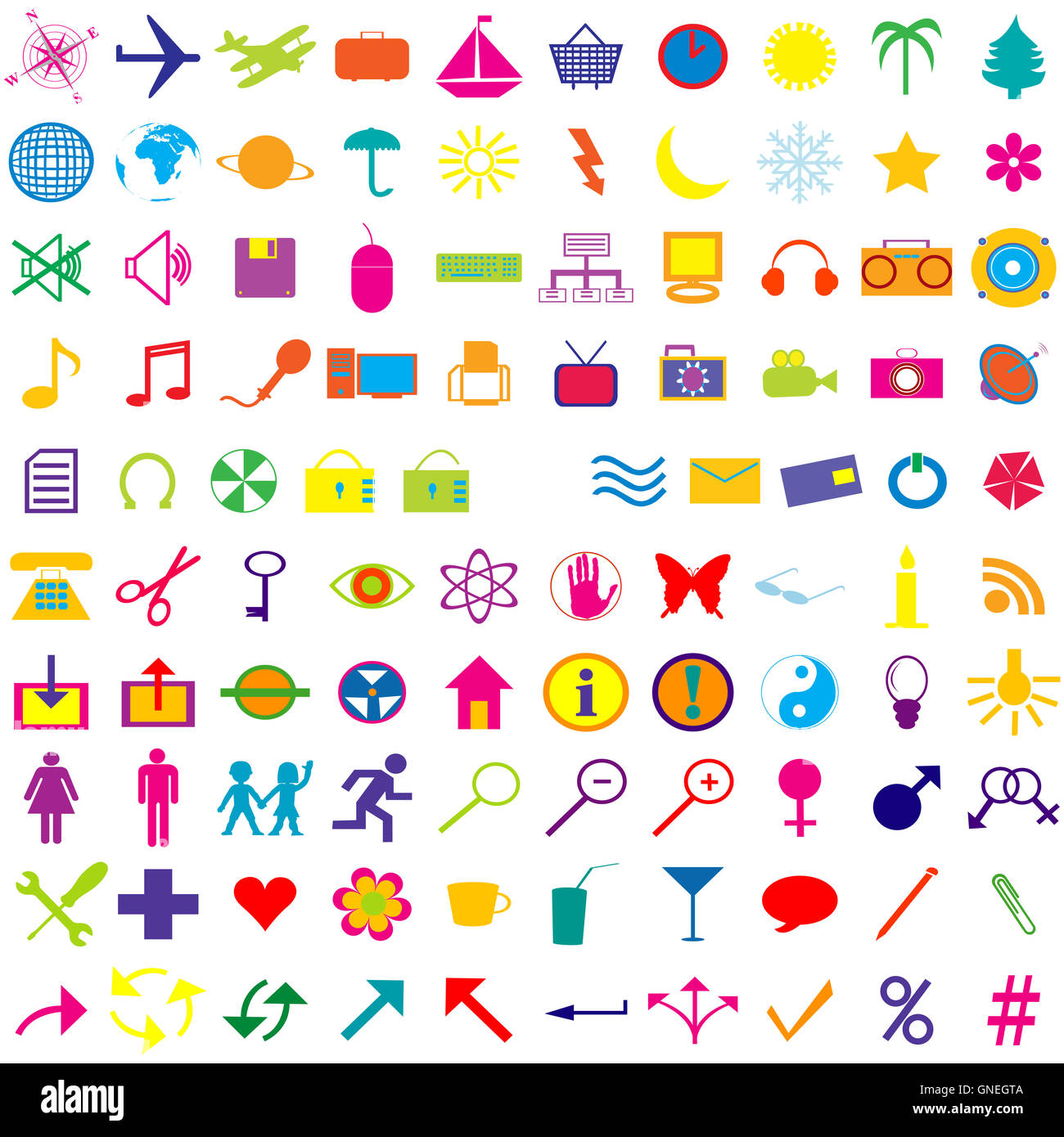 Set of colored web icons Stock Photo - Alamy