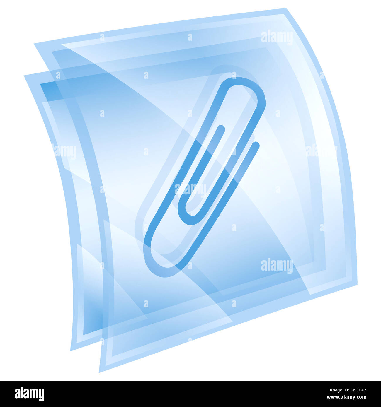Paper clip icon blue, isolated on white background Stock Photo - Alamy