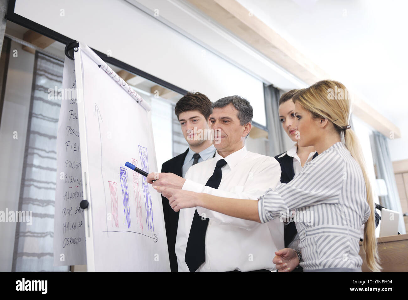 Senior business man giving a presentation Stock Photo - Alamy