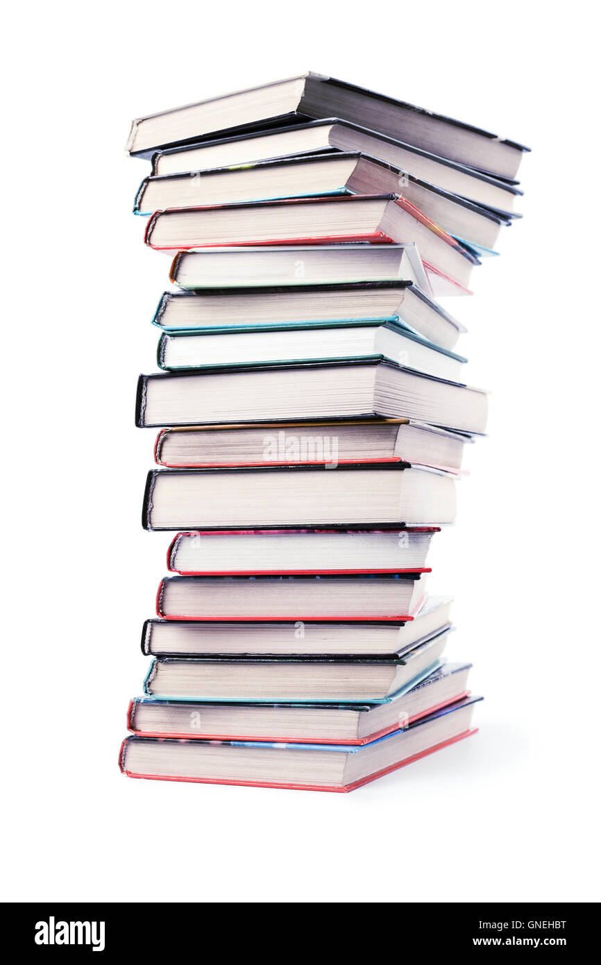 big pile of books isolated Stock Photo - Alamy